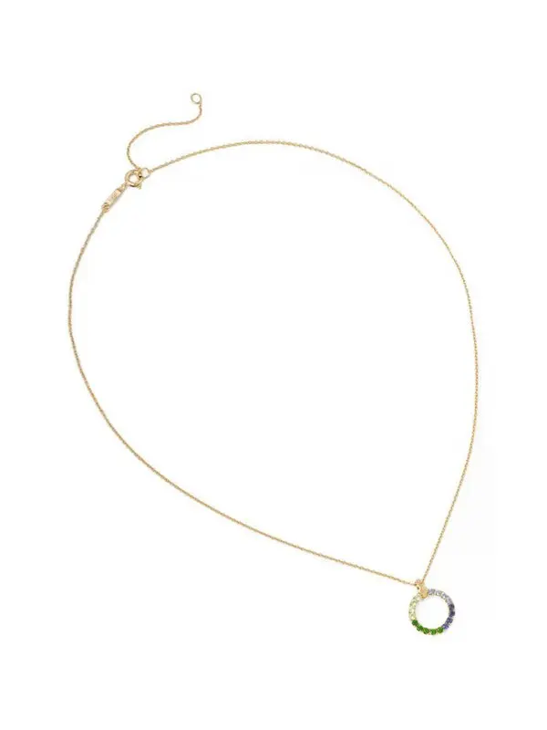 TOUS Multicolour Circle Pendant Necklace - Gold