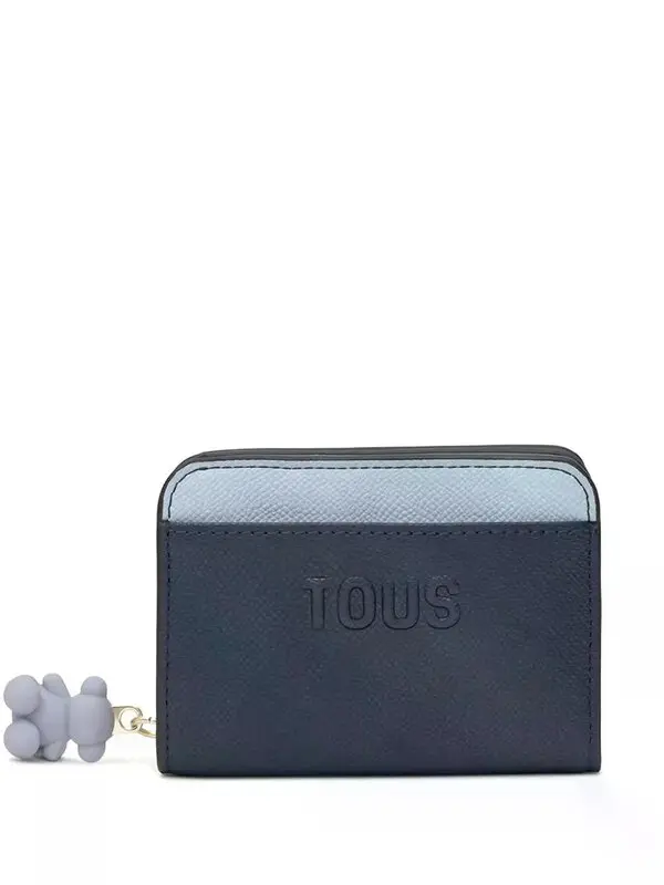 TOUS Medium Doble Audree Bear-charm Embossed Wallet - Blue
