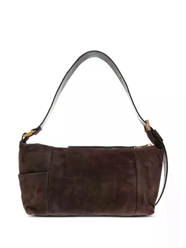 ALLSAINTS Zip Suede Shoulder Bag - Brown