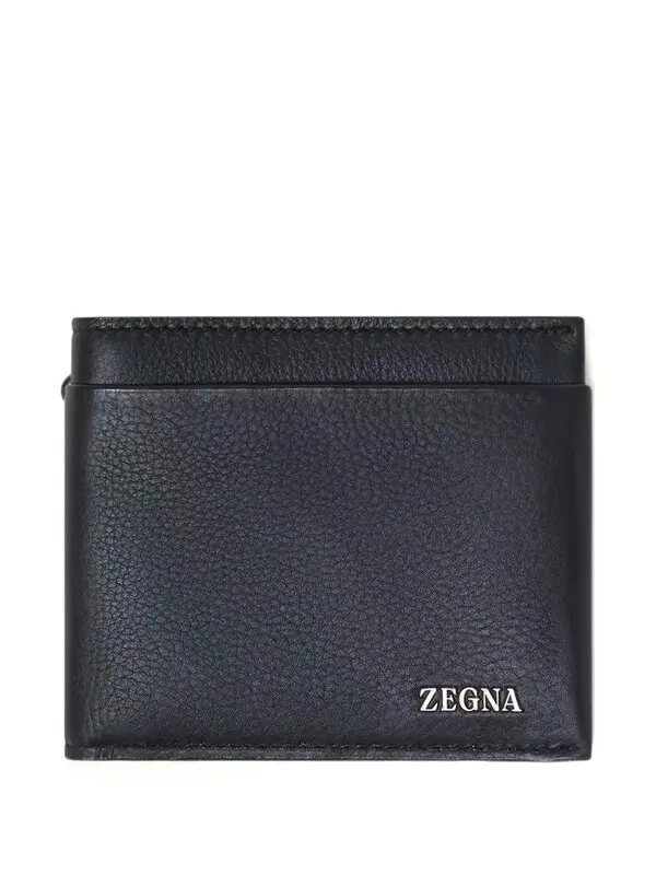 Zegna Leather Billfold Wallet - Black