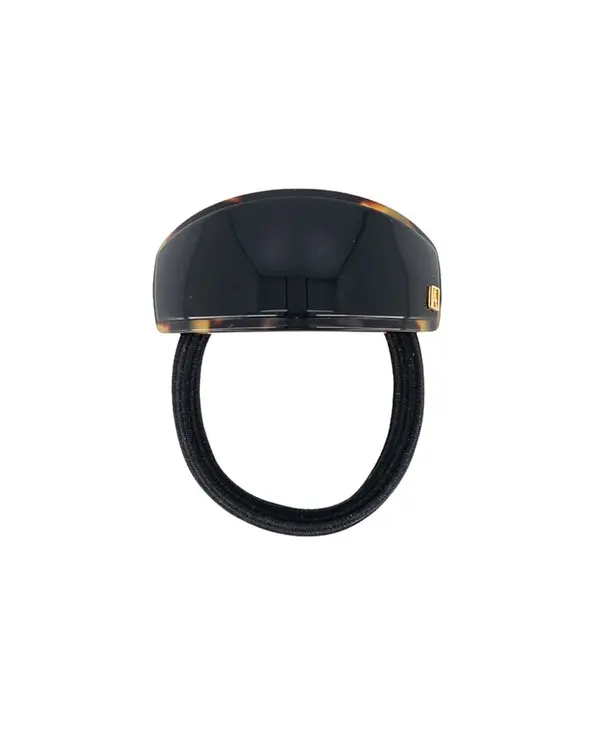Alexandre De Paris Notre Dame Acetate Ponytail Holder - Black Tortoiseshell