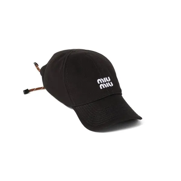 Miu Miu Baseball Cap - Black/tobacco