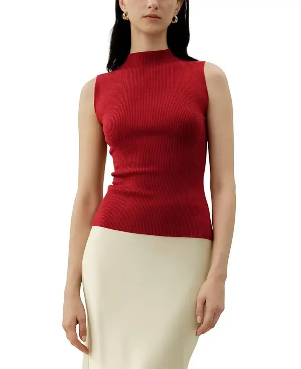 Lilysilk Seamless Sleeveless Knit Wool Vest - Red