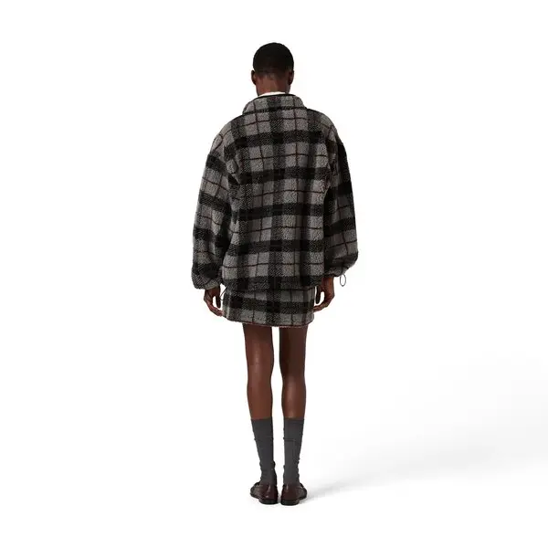 Miu Miu Checked Teddy Miniskirt - Gray/black