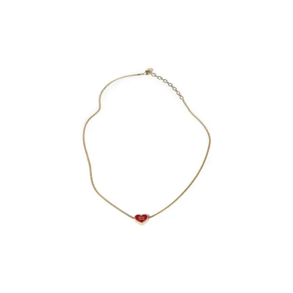 Miu Miu Metal Necklace - Gold/red