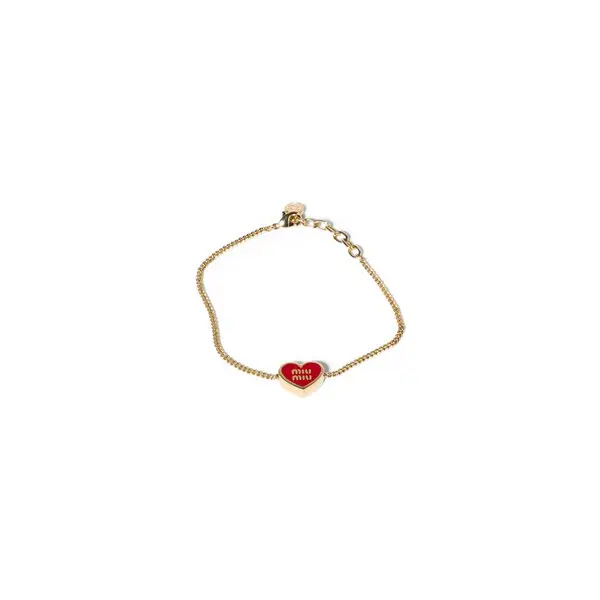 Miu Miu Metal Bracelet - Gold/red
