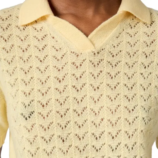 Miu Miu Lace-effect Cashmere Polo Shirt - Cream