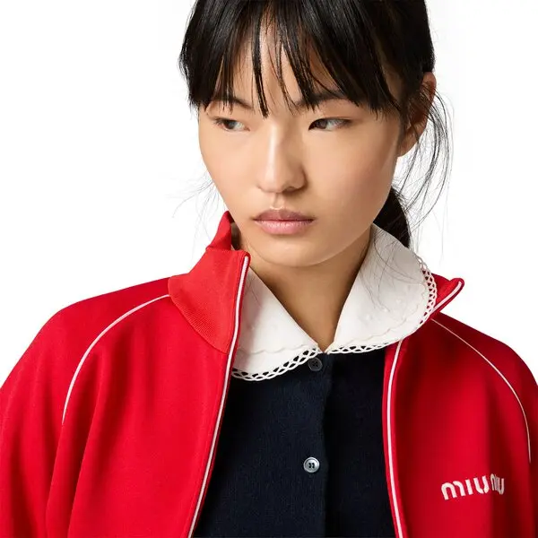 Miu Miu Technical Jersey Blouson Jacket - Red