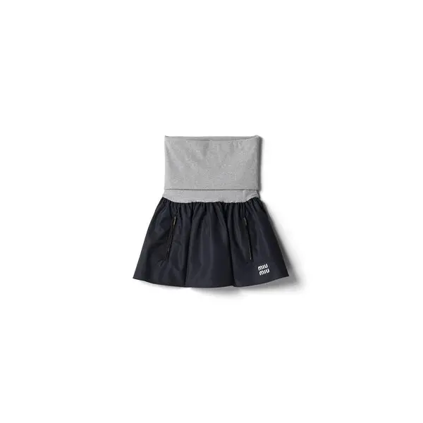 Miu Miu Technical Fabric Miniskirt - Blue/grey