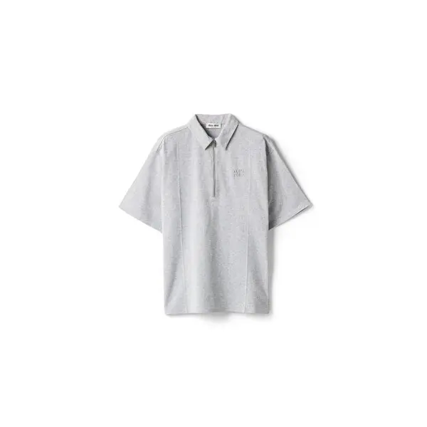 Miu Miu Half-zip Cotton Polo Shirt
