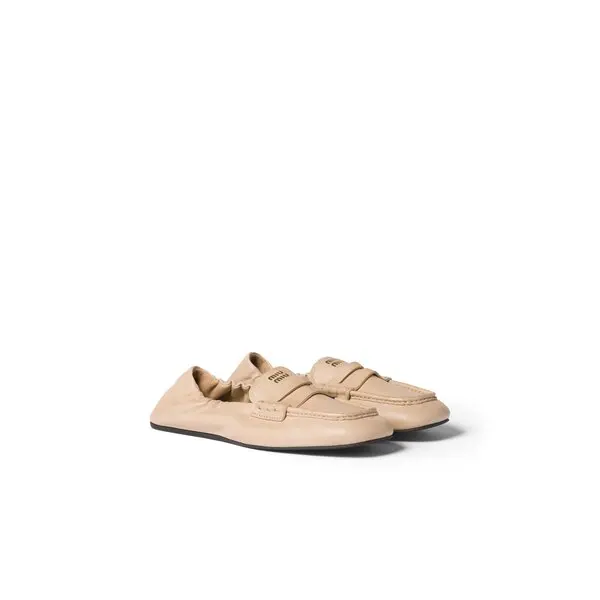 Miu Miu Ruches Nappa Leather Loafers - Cord