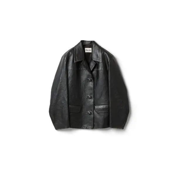 Miu Miu Leather Jacket - Black