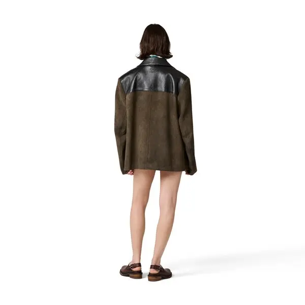 Miu Miu Suede Jacket - Mud