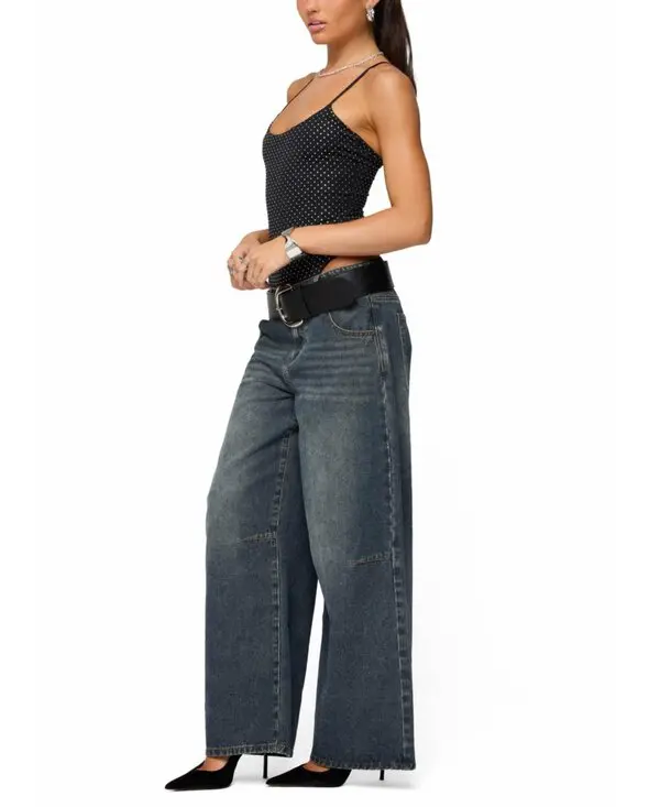 EDIKTED Rhinestone Bodysuit