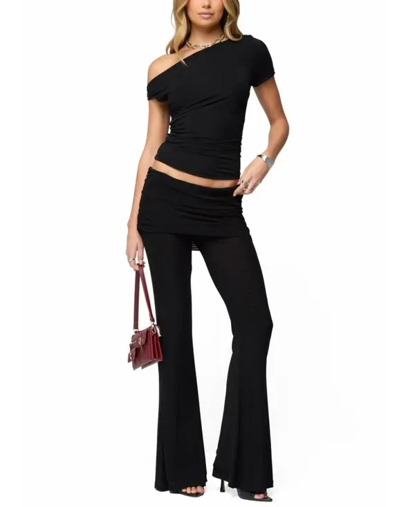 EDIKTED Mini Skirt Pants - Black