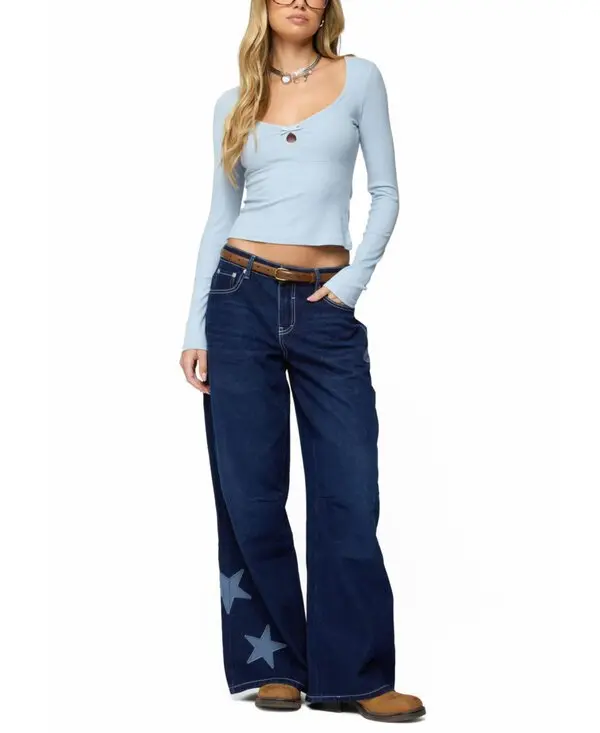 EDIKTED Keyhole Cutout Top