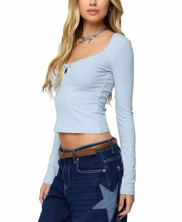 EDIKTED Keyhole Cutout Top