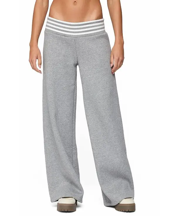 EDIKTED Eloura Stripey Sweatpants - Gray-melange
