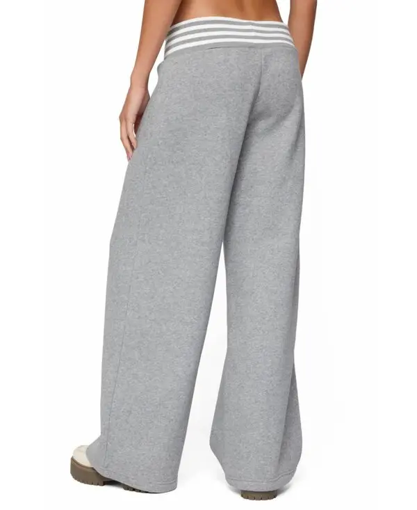 EDIKTED Eloura Stripey Sweatpants - Gray-melange
