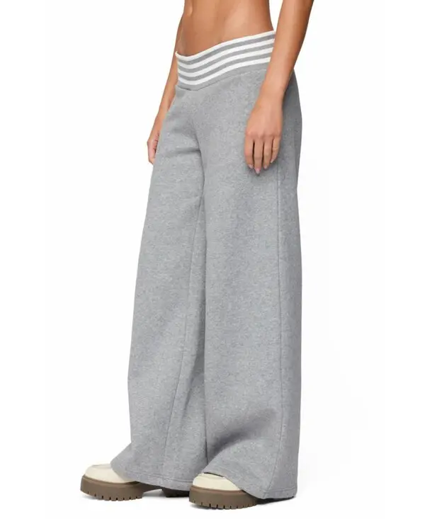 EDIKTED Eloura Stripey Sweatpants - Gray-melange
