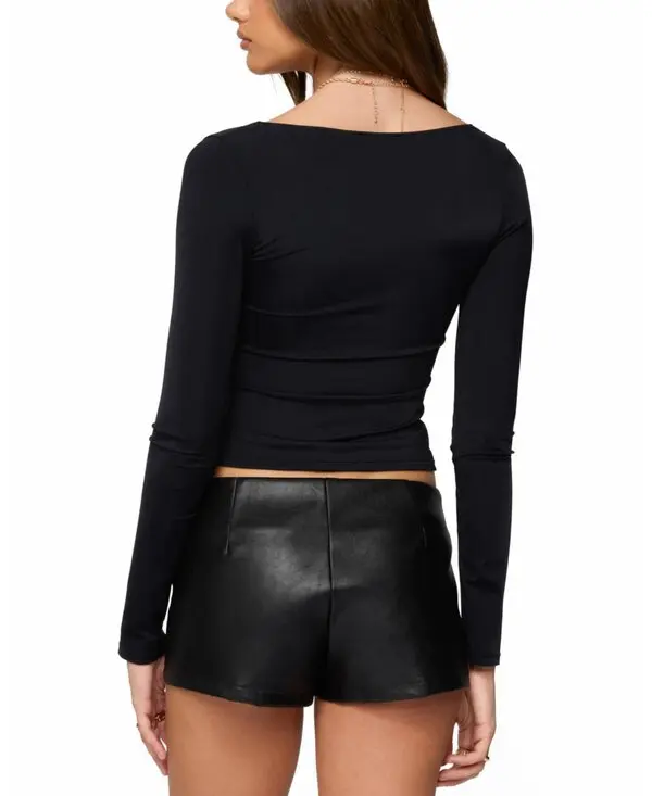 EDIKTED Ruched Cut Out Top