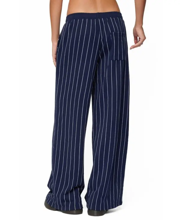 EDIKTED Pinstripe Wide Leg Sweatpants