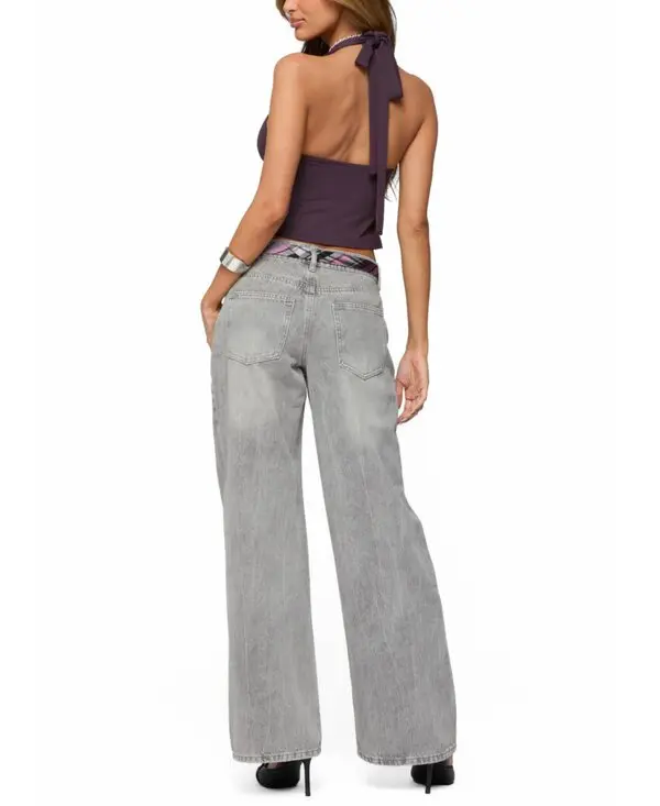 EDIKTED Twisted Split Front Halter Top