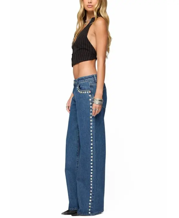 EDIKTED Pinstripe Halter Top