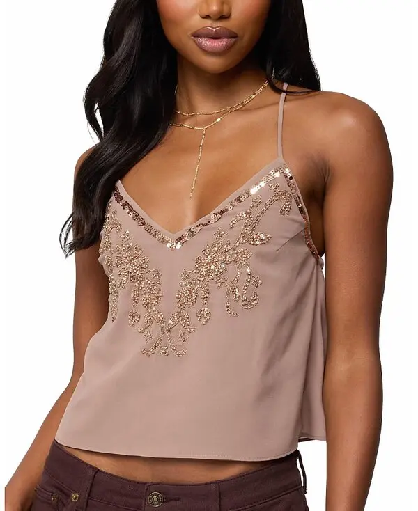 EDIKTED Embellished V-neck Top