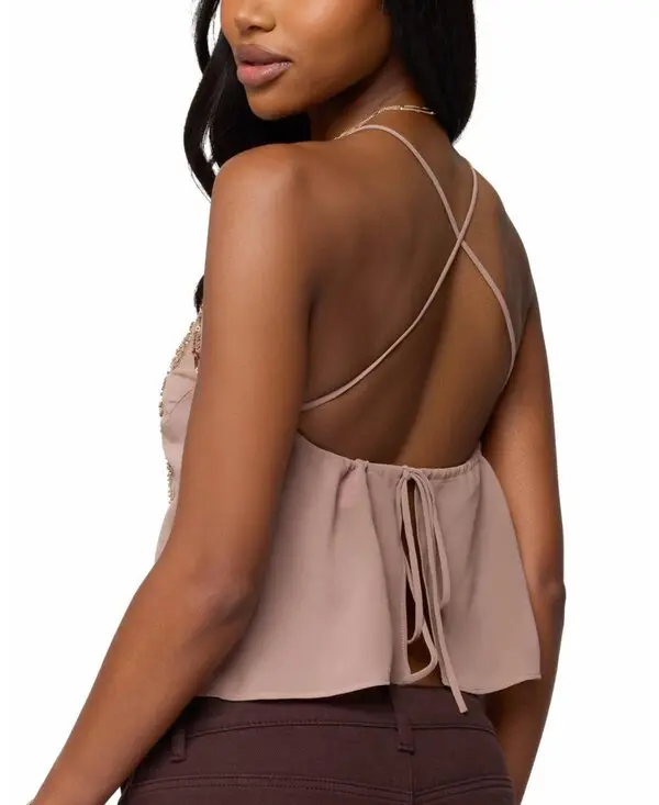 EDIKTED Embellished V-neck Top
