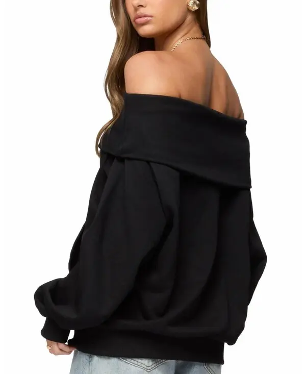 EDIKTED Oversized Foldover Sweatshirt