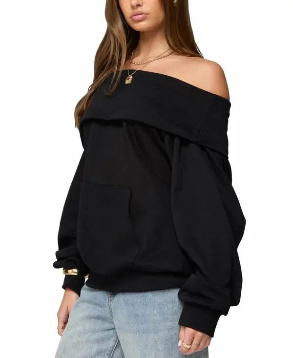 EDIKTED Oversized Foldover Sweatshirt