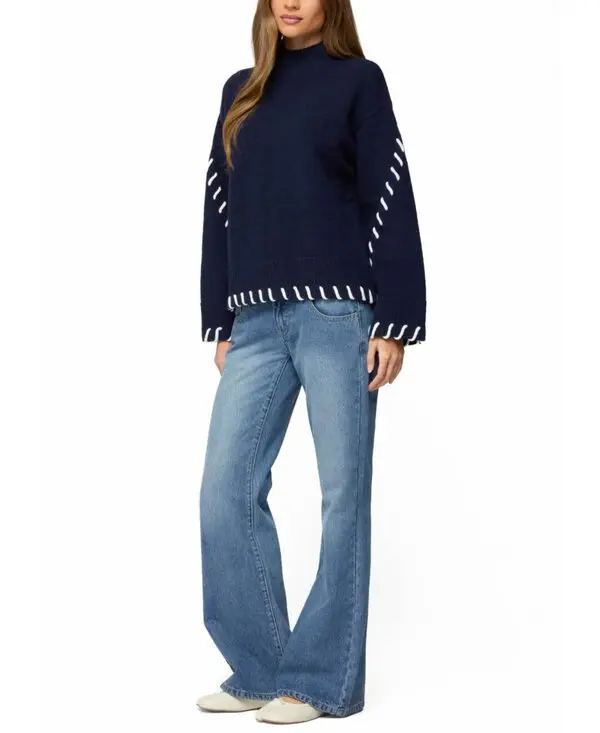EDIKTED Indah Oversized Sweater With Contrast Stitching