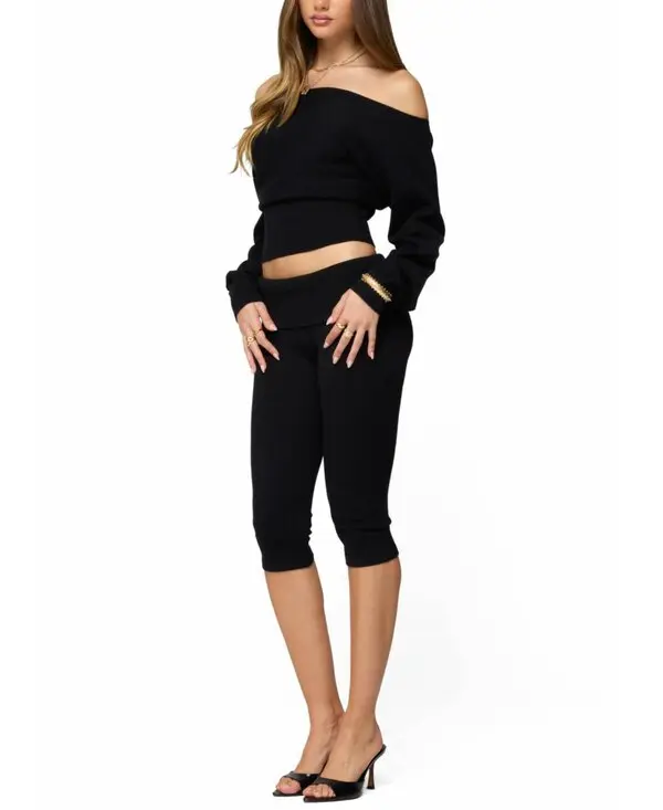 EDIKTED Skyla Off-shoulder Knit Sweater