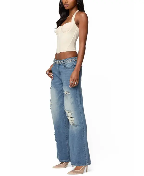 EDIKTED Frye Distressed Baggy Jeans