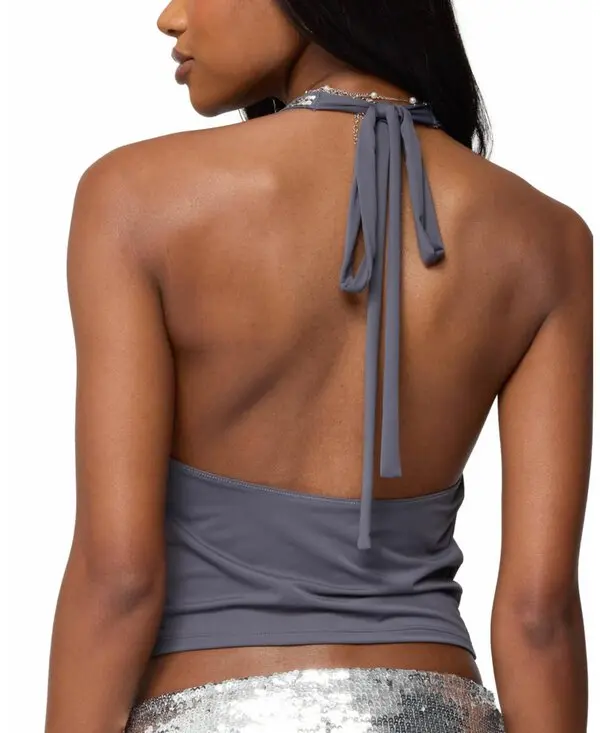 EDIKTED Briella Cowl Neck Halter Top