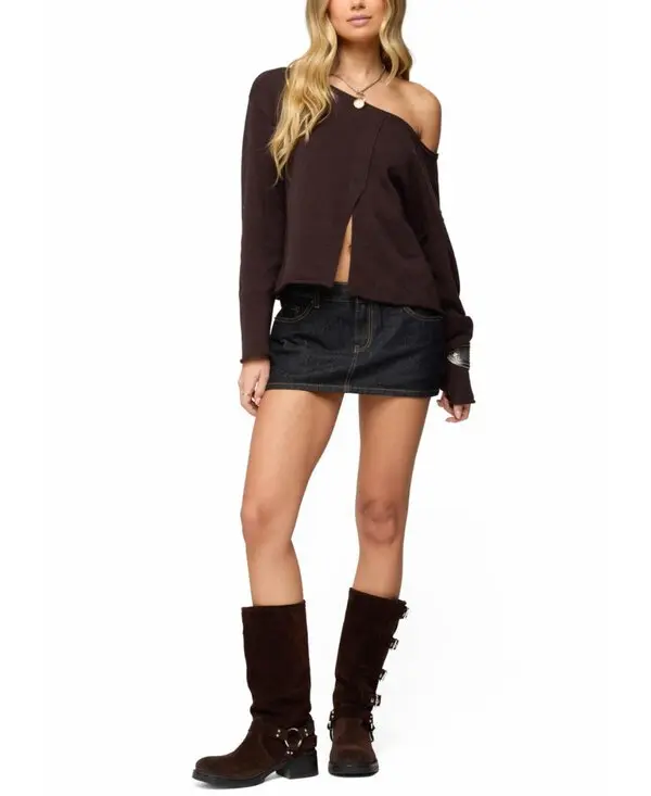 EDIKTED Moyra Off Shoulder Knit Top
