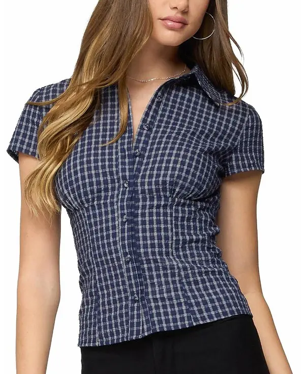 EDIKTED Oriya Gingham Shirt