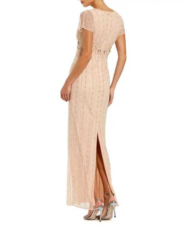 Mac Duggal Beaded Blouson Gown - Rose