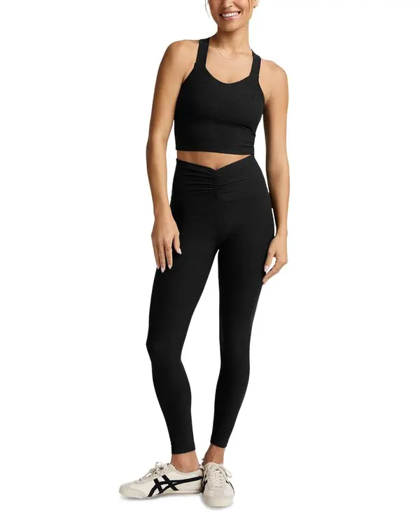 Beyond Yoga Spacedye Twist Cropped Tank - Darkest Night