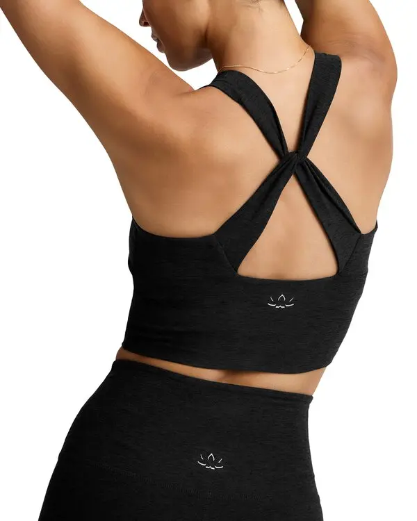 Beyond Yoga Spacedye Twist Cropped Tank - Darkest Night