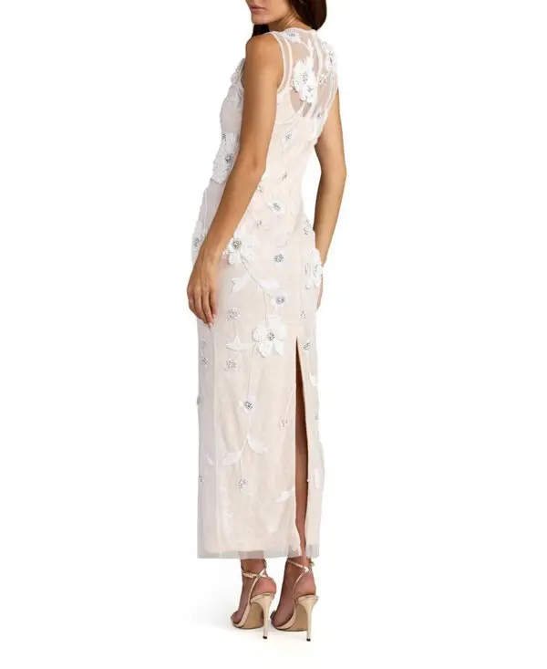 Mac Duggal Sleeveless Embellished Lace Column Dress