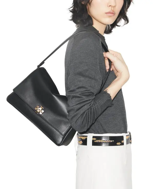 Tory Burch Leather Shoulder Bag - Black