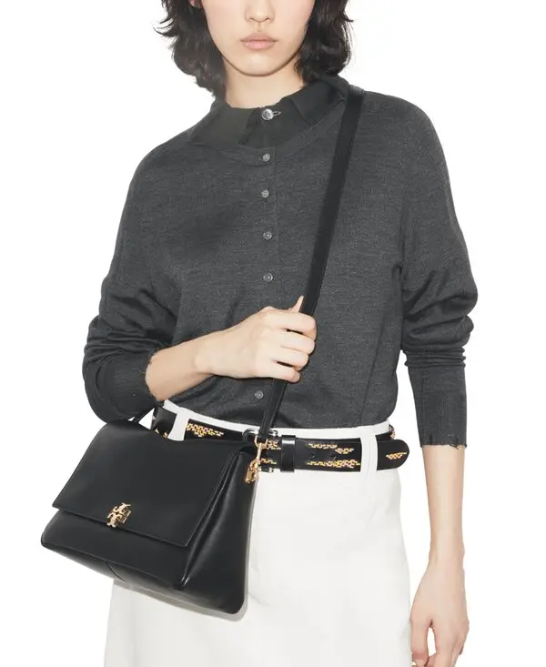 Tory Burch Leather Shoulder Bag - Black