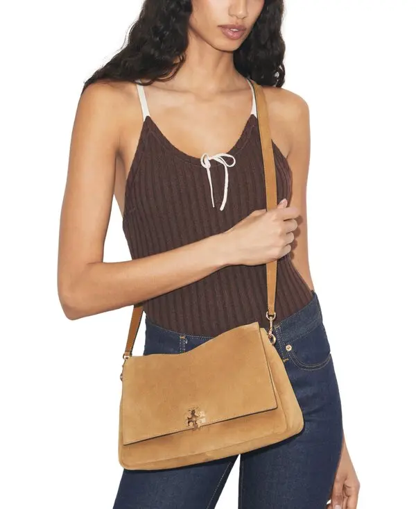 Tory Burch Kira Suede Shoulder Bag - Toffee Suede