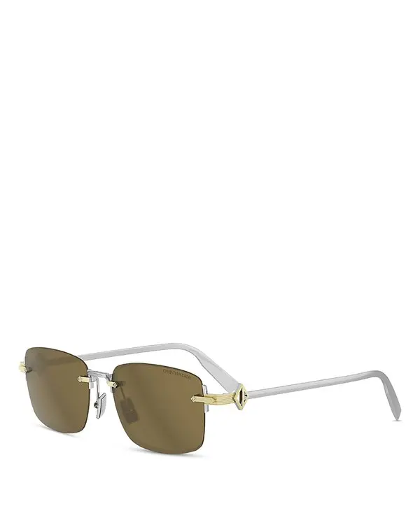 Dior Cd Diamond Square Sunglasses - Gold/ Brown