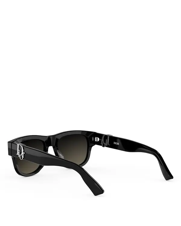 Dior Oblique Square Sunglasses, 53mm - Black/gradient Lens