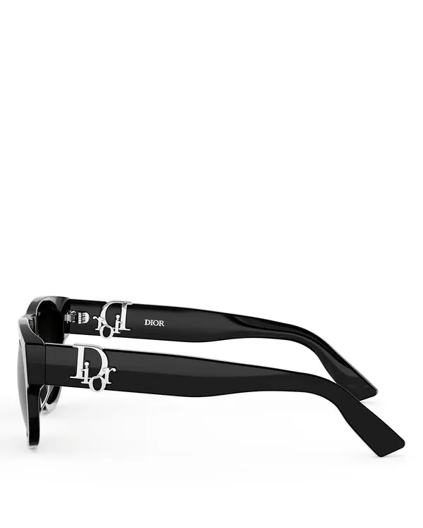Dior Oblique Square Sunglasses, 53mm - Black/gradient Lens