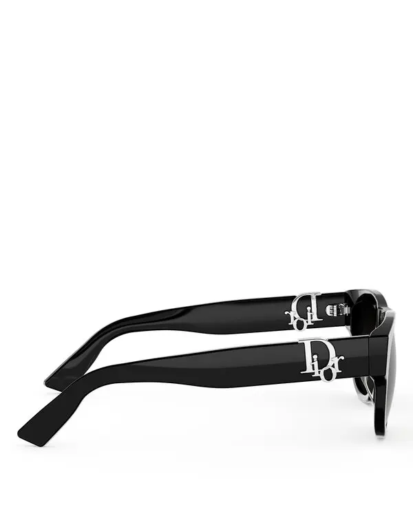 Dior Oblique Square Sunglasses, 53mm - Black/gradient Lens