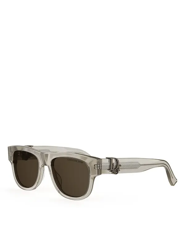 Dior Oblique Square Sunglasses, 53mm - Shiny Beige/brown Lens